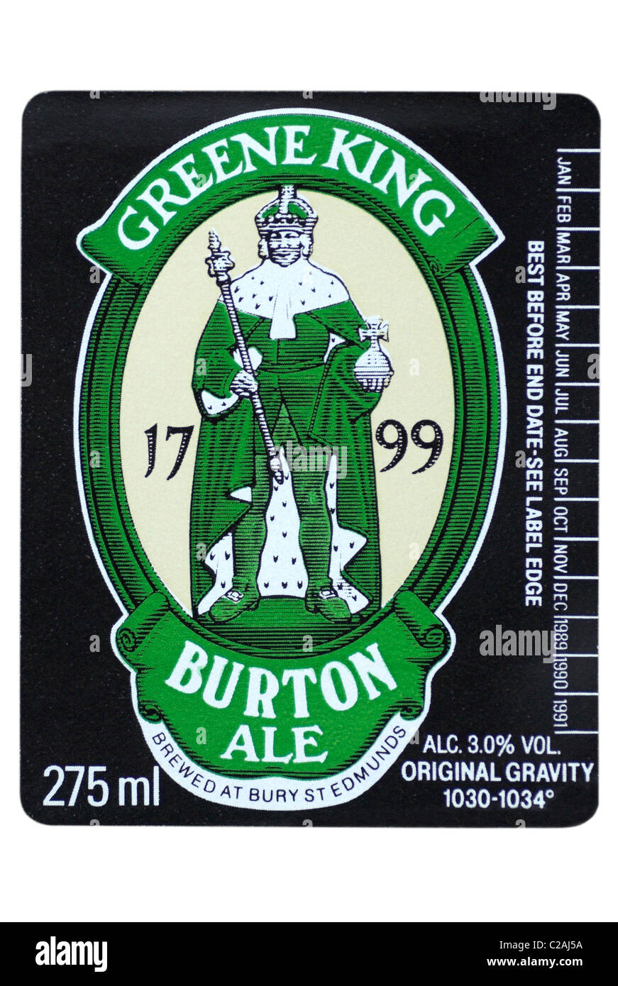 Greene King Burton Ale bottle label circa 1989-1991 Stock Photo - Alamy