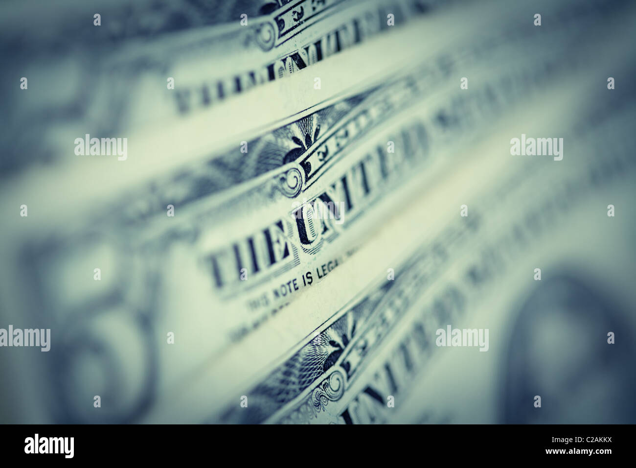 Money background - US dollars background. Close up , retro style toned ...