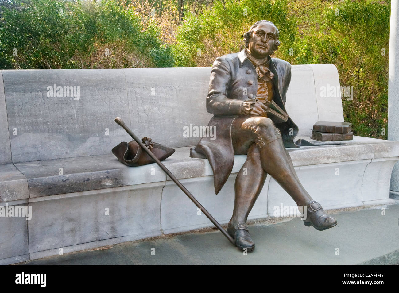 A memorial statue of George Mason IV, who helped draft the Bill of ...