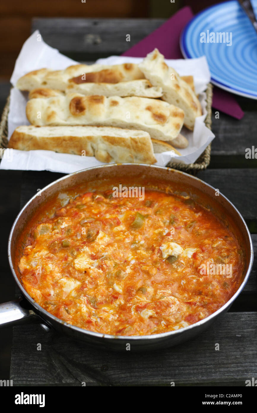Turkish dish called menemen consist of tomato and fried eggs Stock ...