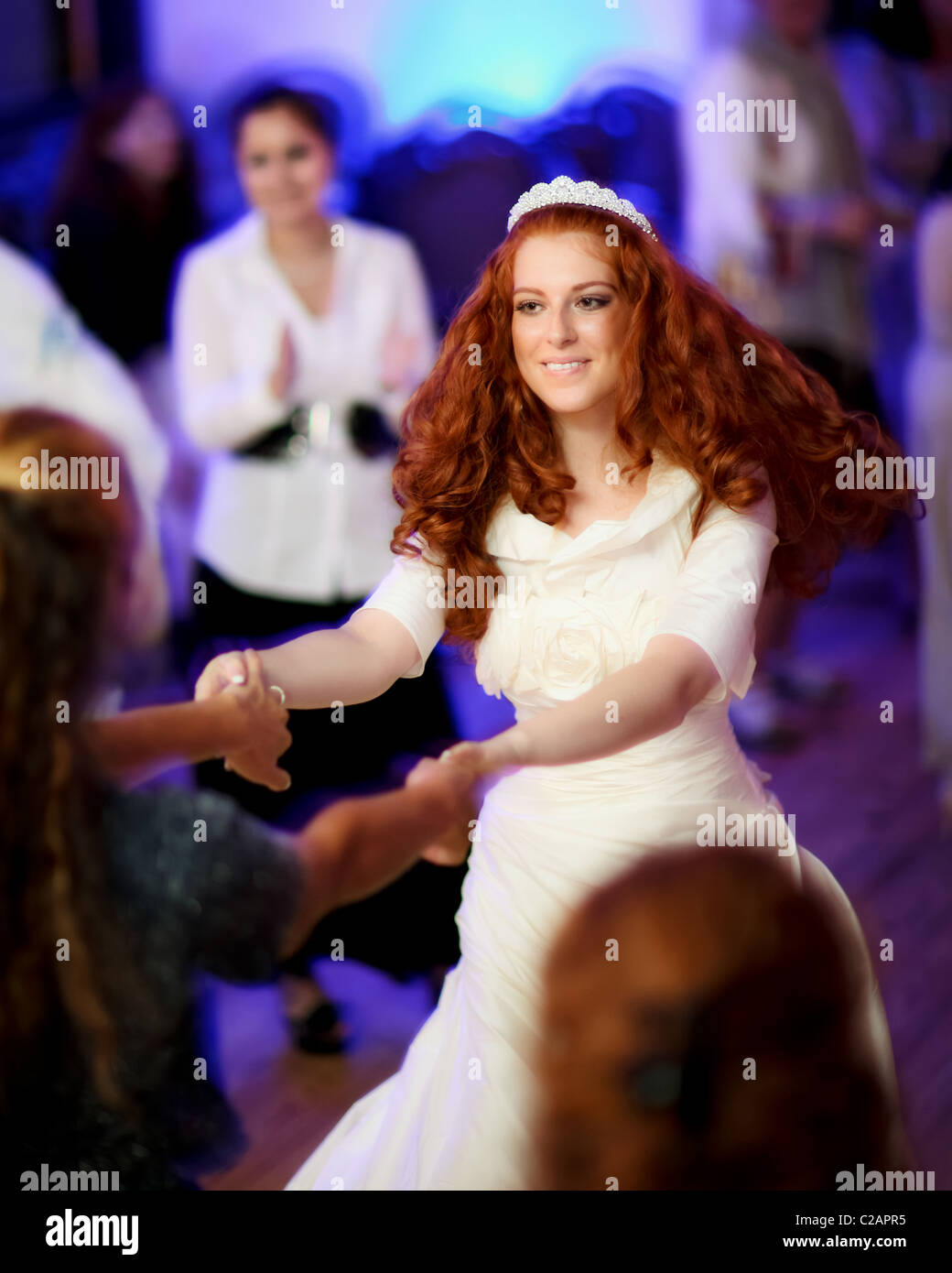Real bride dancing at her wedding. Model release signed Stock Photo - Alamy