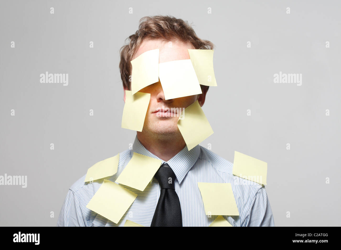 Man covered in post it notes hi-res stock photography and images - Alamy