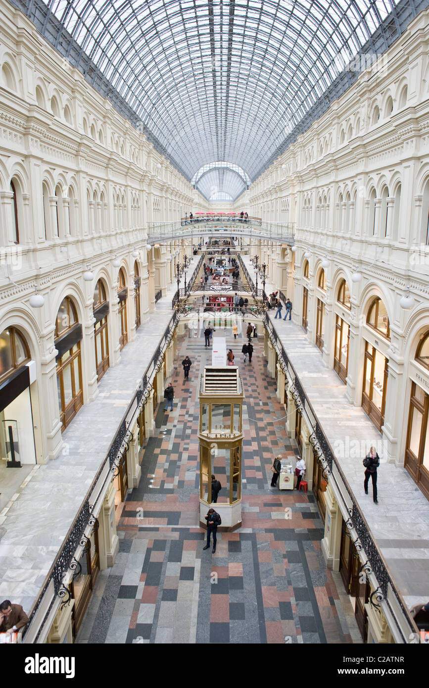 Inside of GUM department store, Moscow, Russia Stock Photo - Alamy