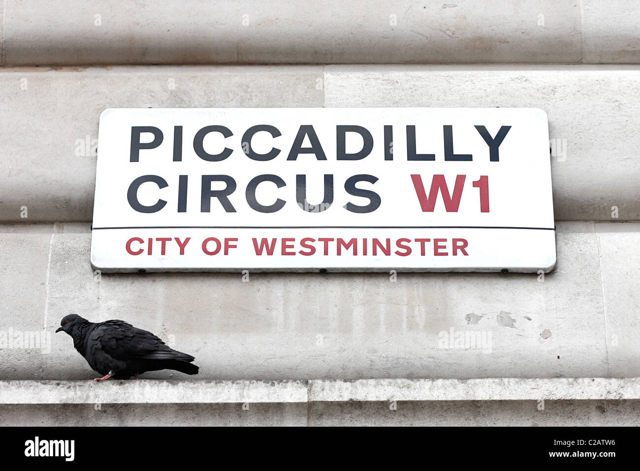 Piccadilly Circus street sign Stock Photo - Alamy