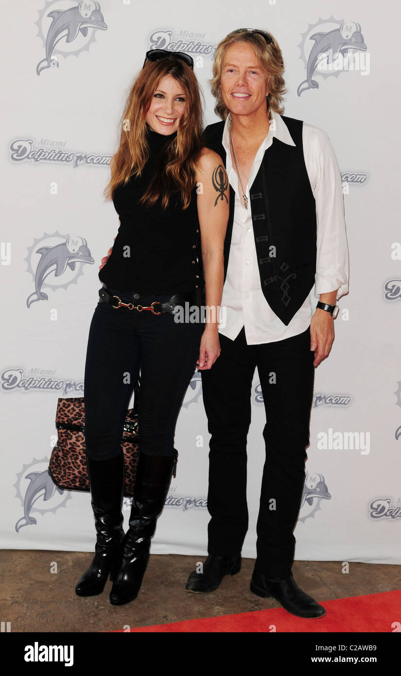 Laura Huckaby and Brian Ray Orange Carpet prior to the Miami Dolphins ...