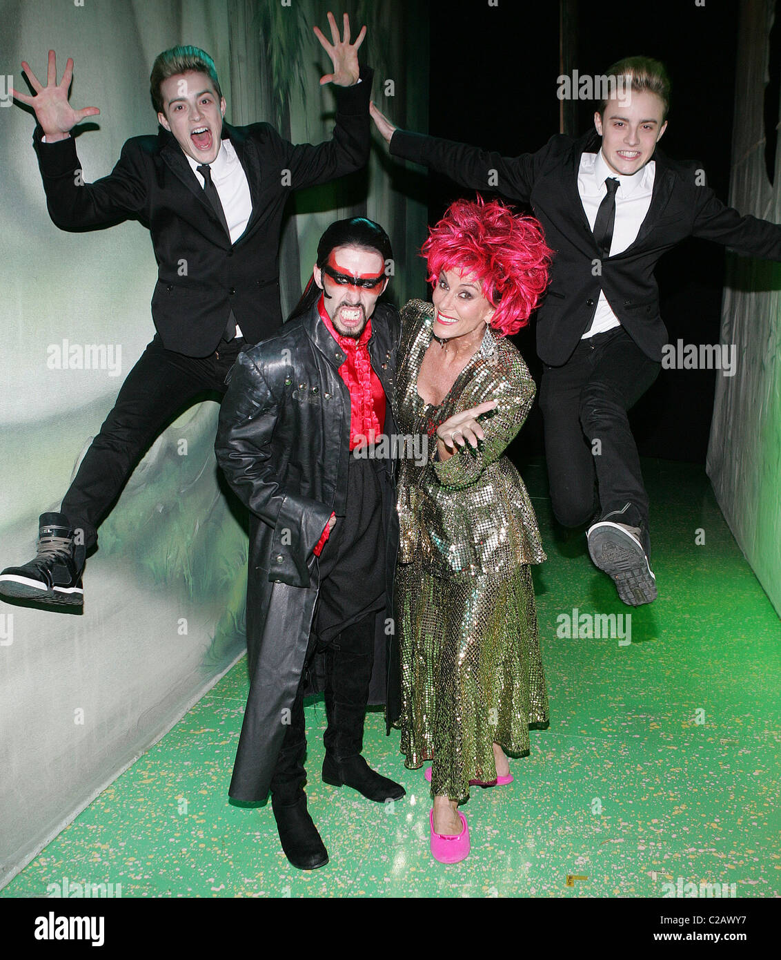 John Grimes and Edward Grimes aka Jedward and Linda Martin backstage ...