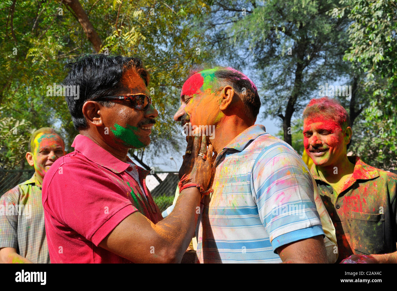 Holi Celebration- Indians playing colors Stock Photo - Alamy
