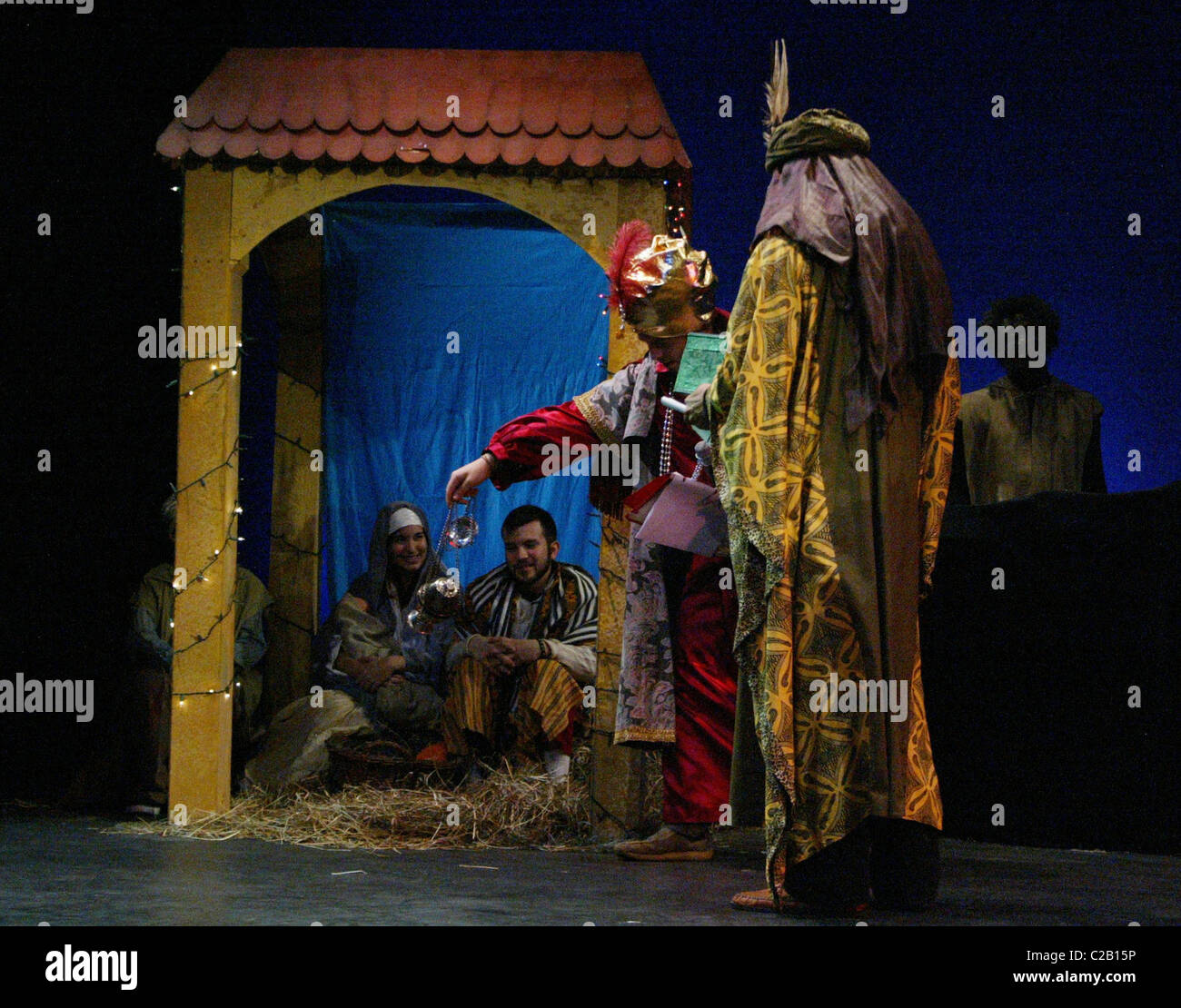Three wise men visit the manger, Fiesta de los Reyes Magos (Three Kings ...