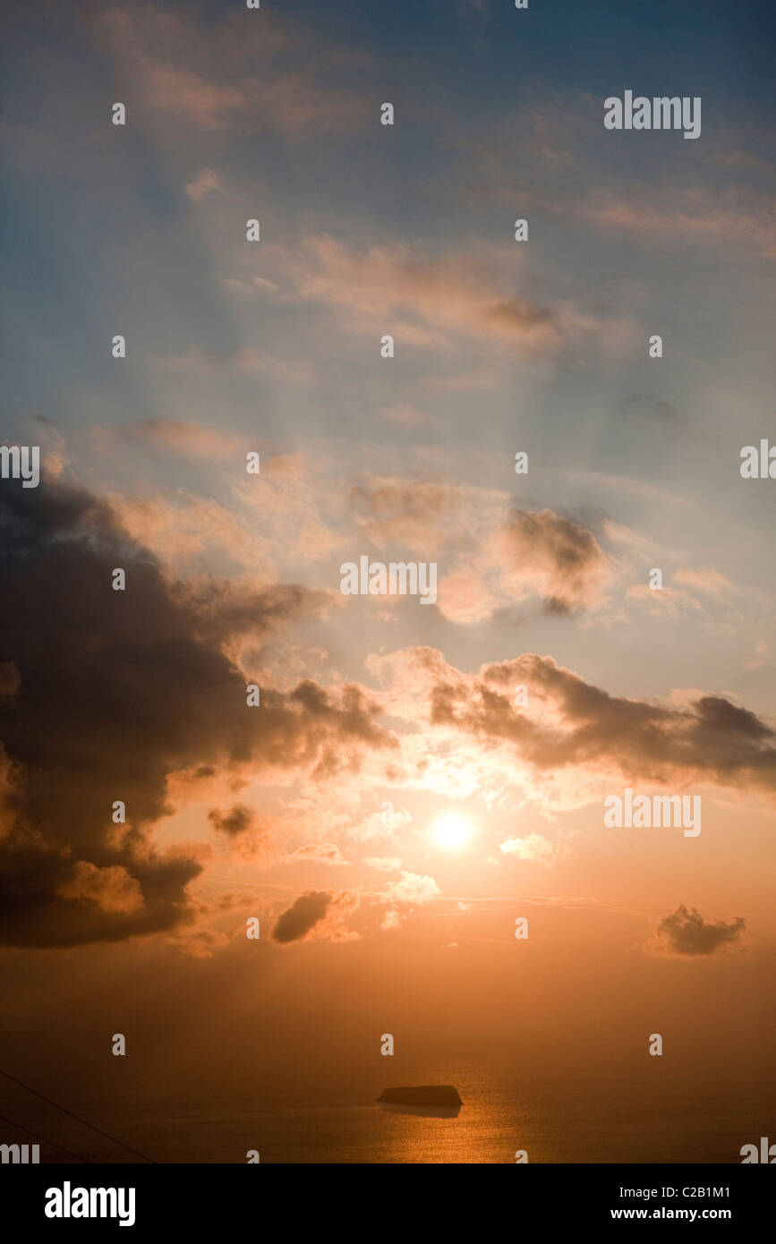 Greece, Cyclades, sunset over Aegean Sea Stock Photo - Alamy