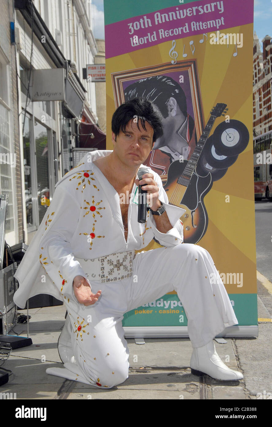 Best Welsh Elvis Photocall Welsh Elvis impersonator Andy Woodward poses ...