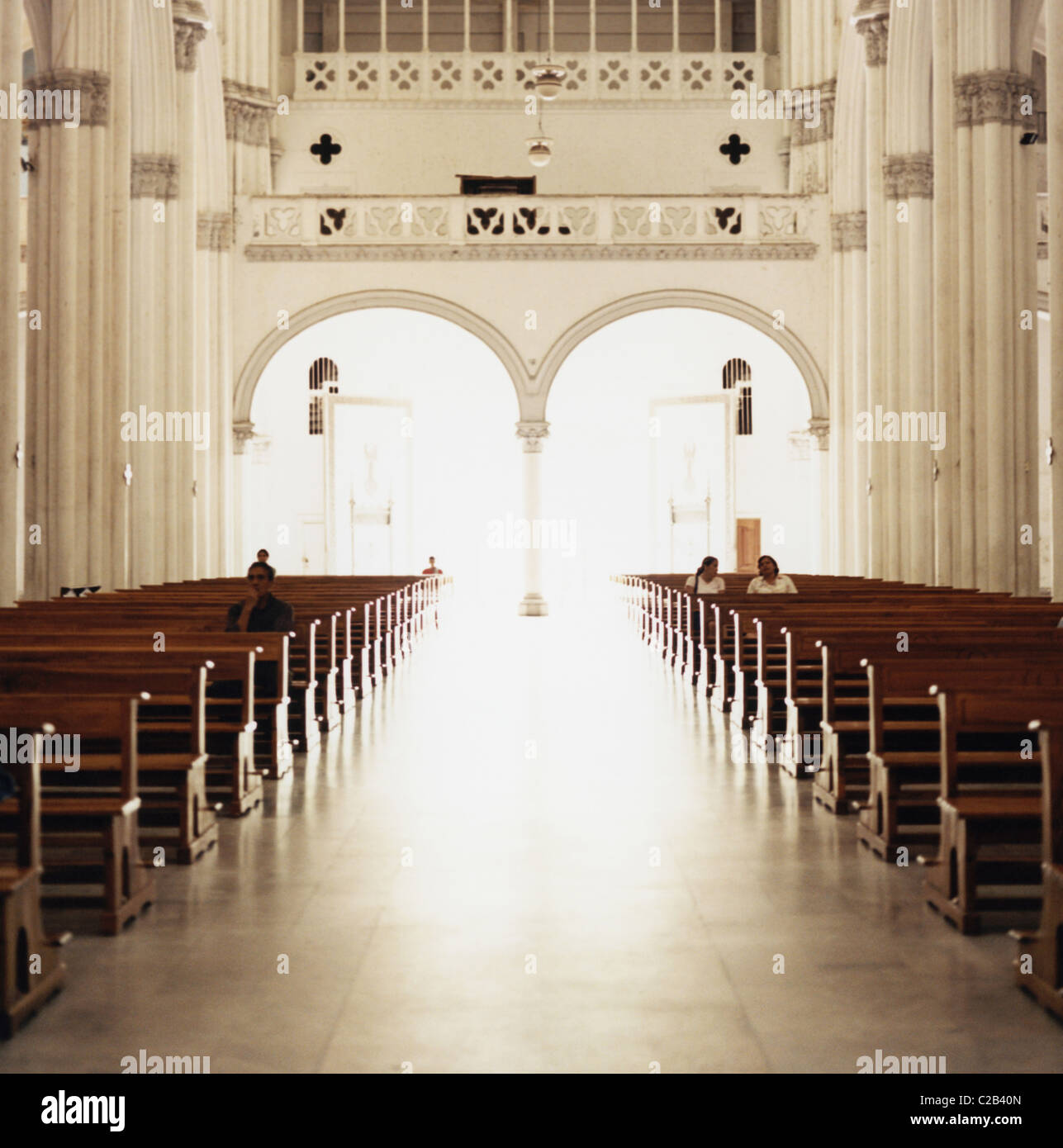 Nave and arches inside Catholic church Stock Photo - Alamy