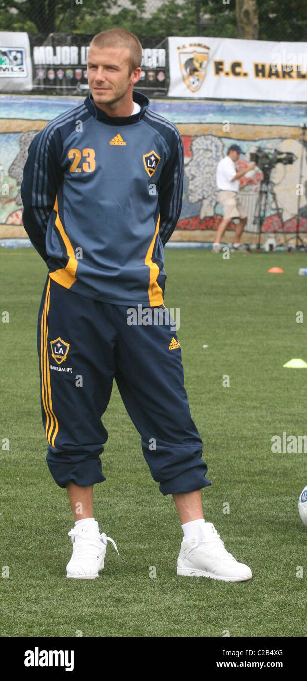 LA Galaxy's David Beckham attends the David Beckham Youth Soccer Clinic ...