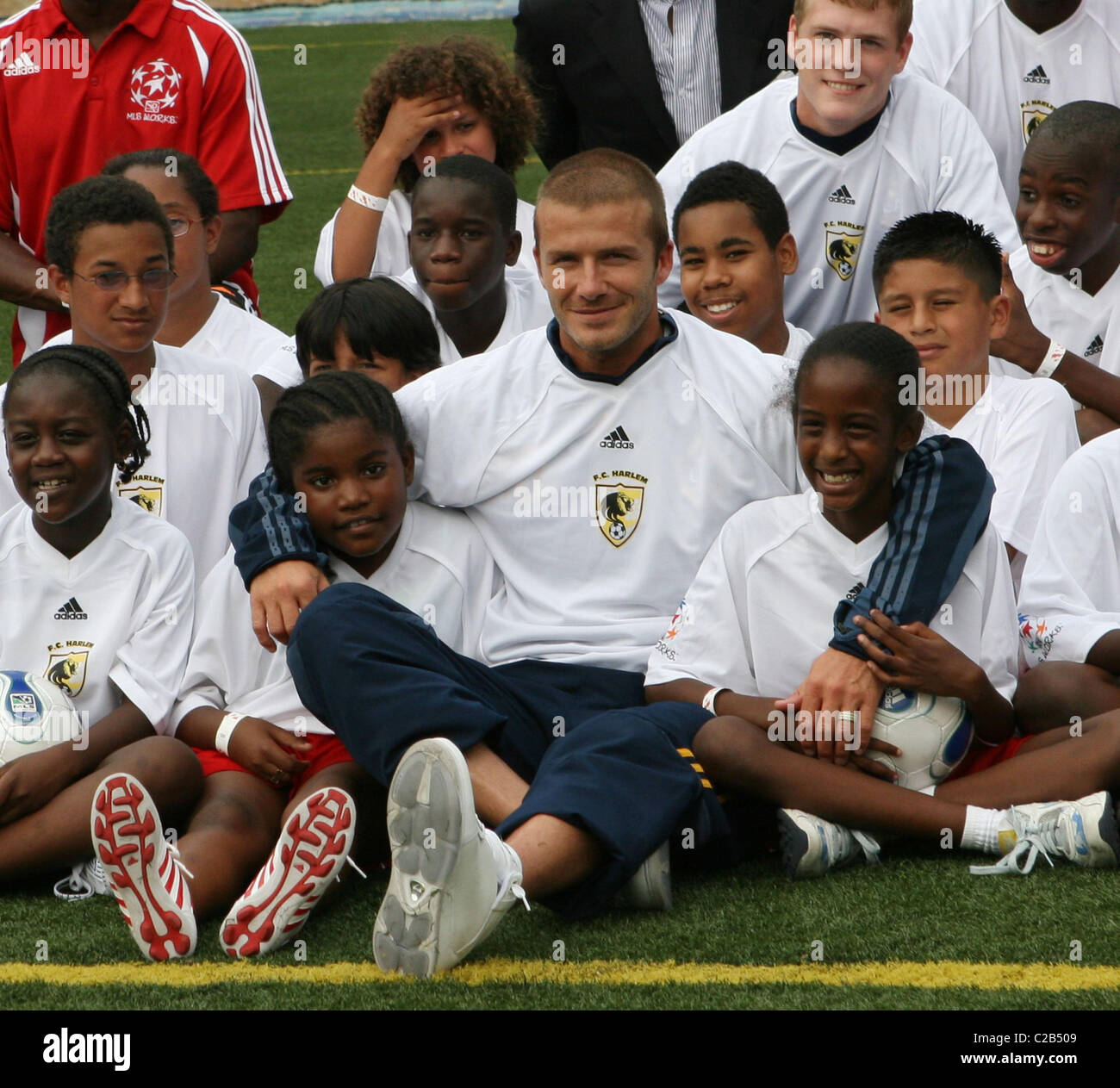 LA Galaxy's David Beckham attends the David Beckham Youth Soccer Clinic ...