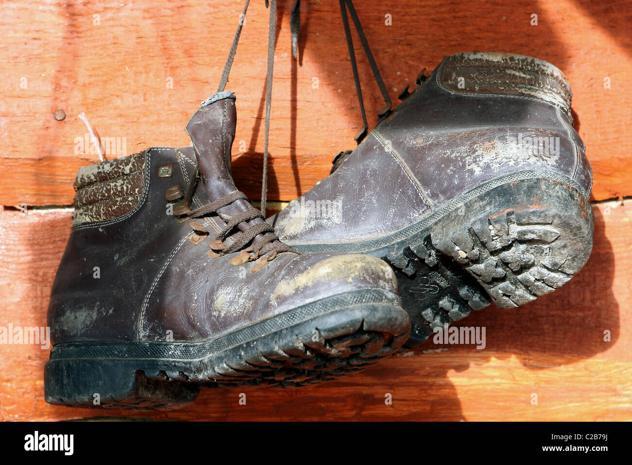 Old hiking boots hi-res stock photography and images - Alamy