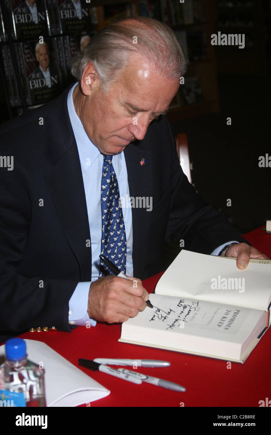 Senator Joe Biden signs copies of his new book 'Promises To Keep' at ...