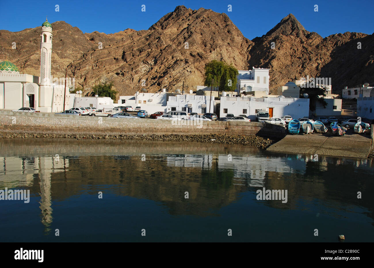 Oman, Muscat, beautiful view of the sea and the Muttrah port area Stock ...