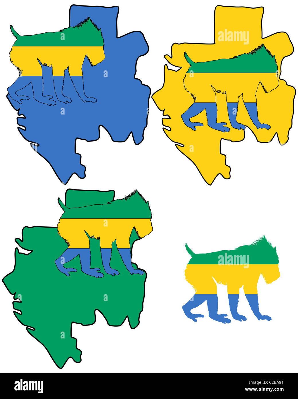 Color map gabon Cut Out Stock Images & Pictures - Alamy