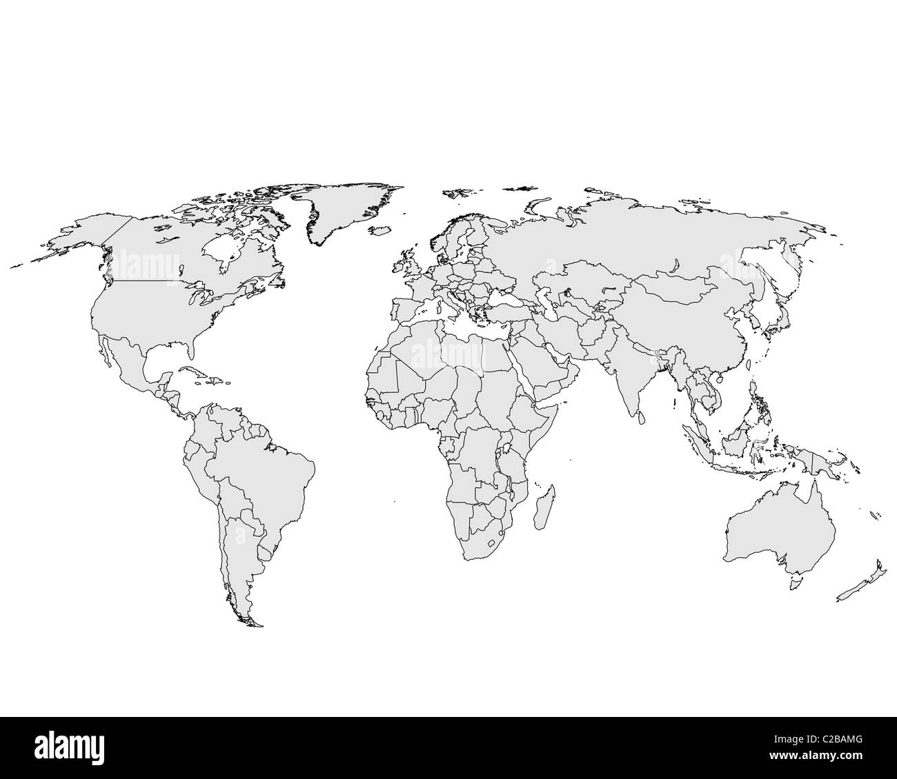 The world map Black and White Stock Photos & Images - Alamy