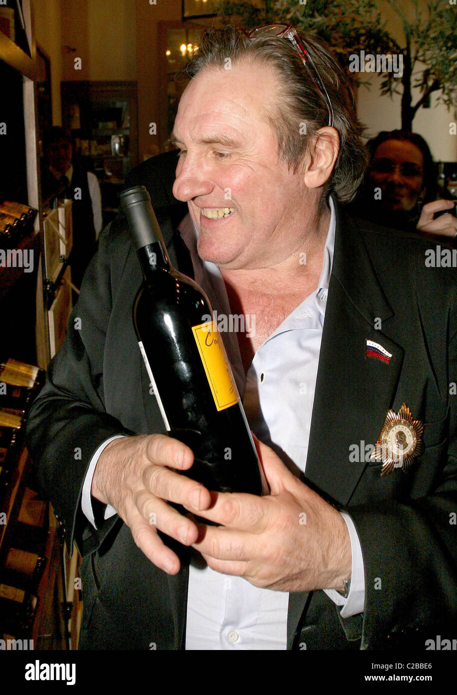 Gerard Depardieu at the presentation of wine bottled in his Chateau Moscow, Russia - 27.10.07 ...