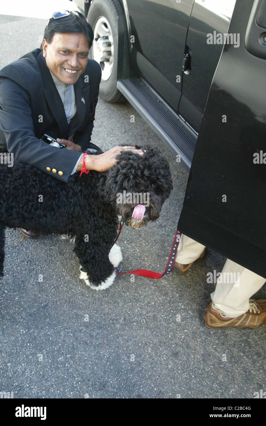 Bo, the Obama family dog, returns to the White House Washington DC, USA ...