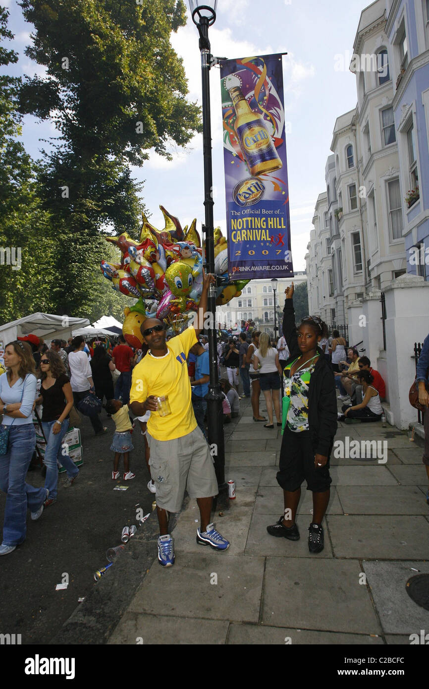 Costumed revelers during the second day of Notting Hill Carnival 2007 ...