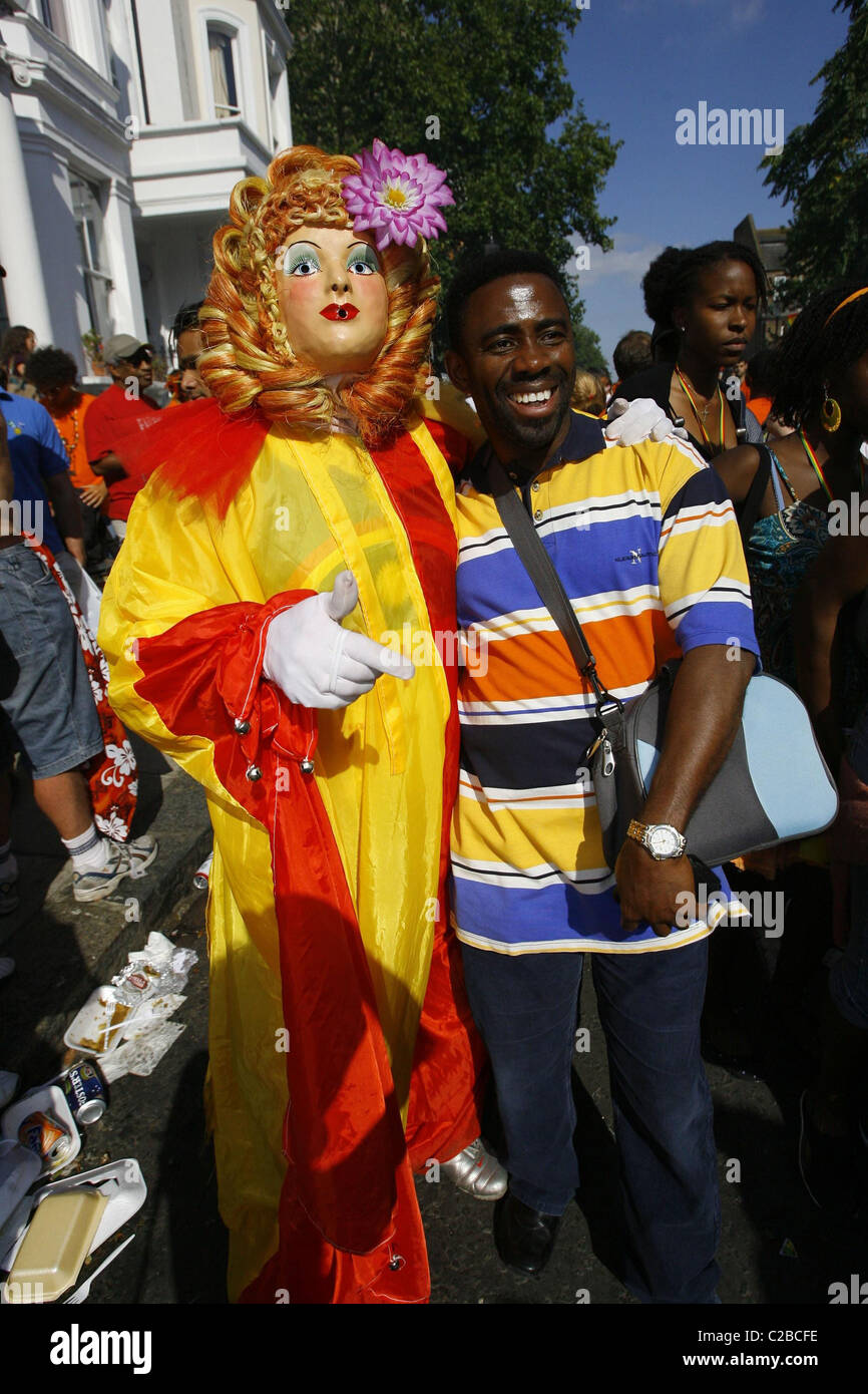 Costumed revelers during the second day of Notting Hill Carnival 2007 ...