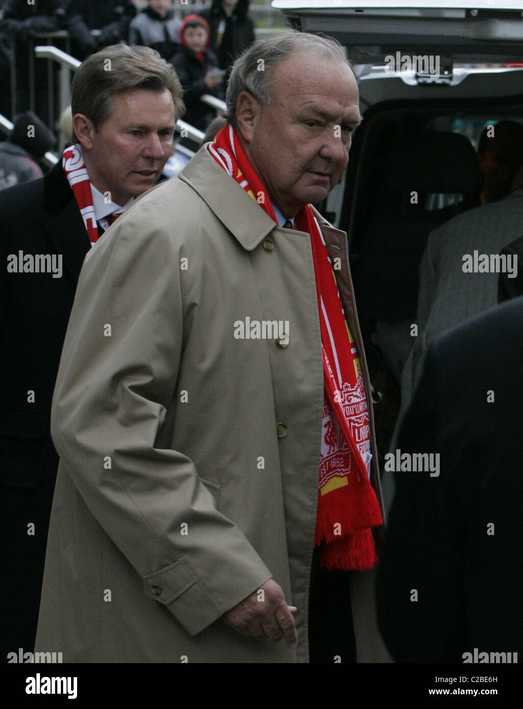 Tom Hicks arrives at Anfield Stadium for the match between Liverpool ...