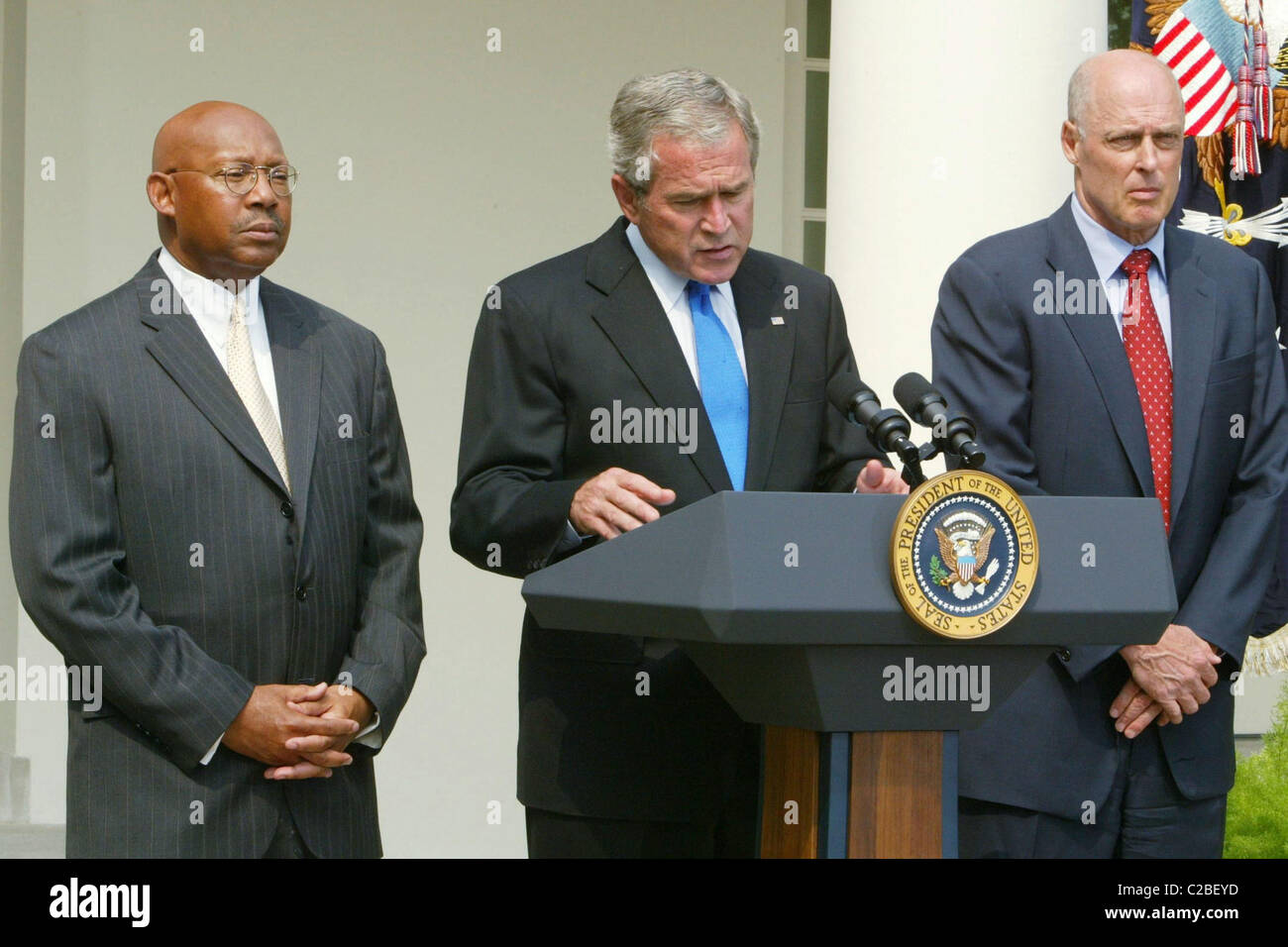 President George W. Bush delivers his subprime housing plan at the Rose ...