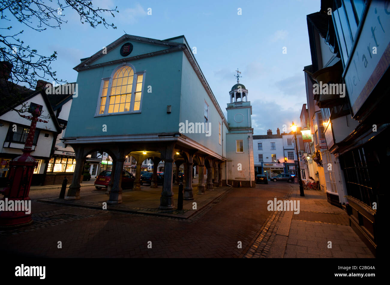 Guildhall hall built in 1574 and market square Faversham town Kent ...