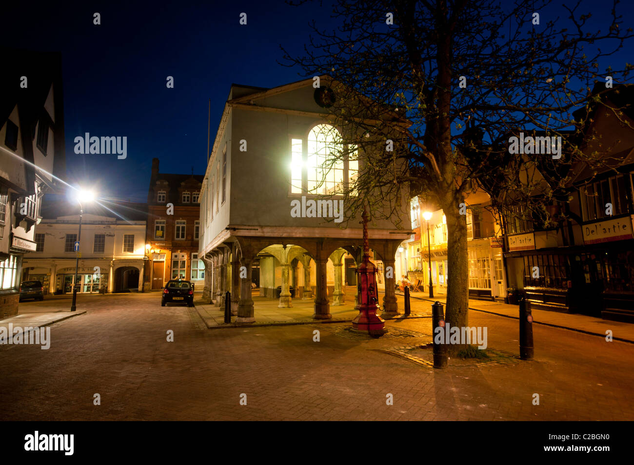 Guildhall hall built in 1574 and market square Faversham town Kent ...