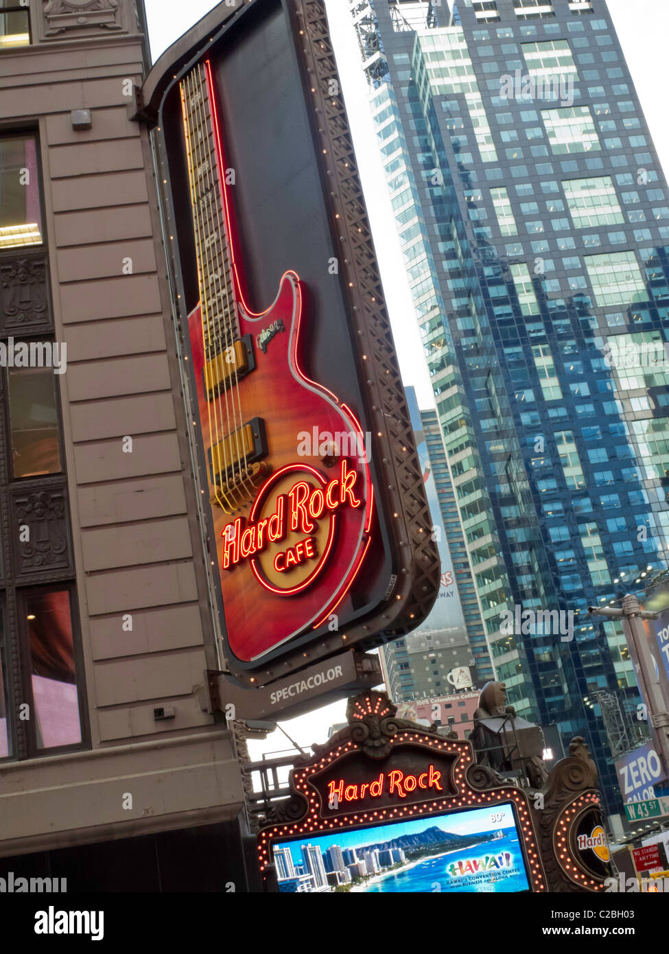 Hard Rock Cafe Sign in Times Square, New York City, USA 2011 Stock ...