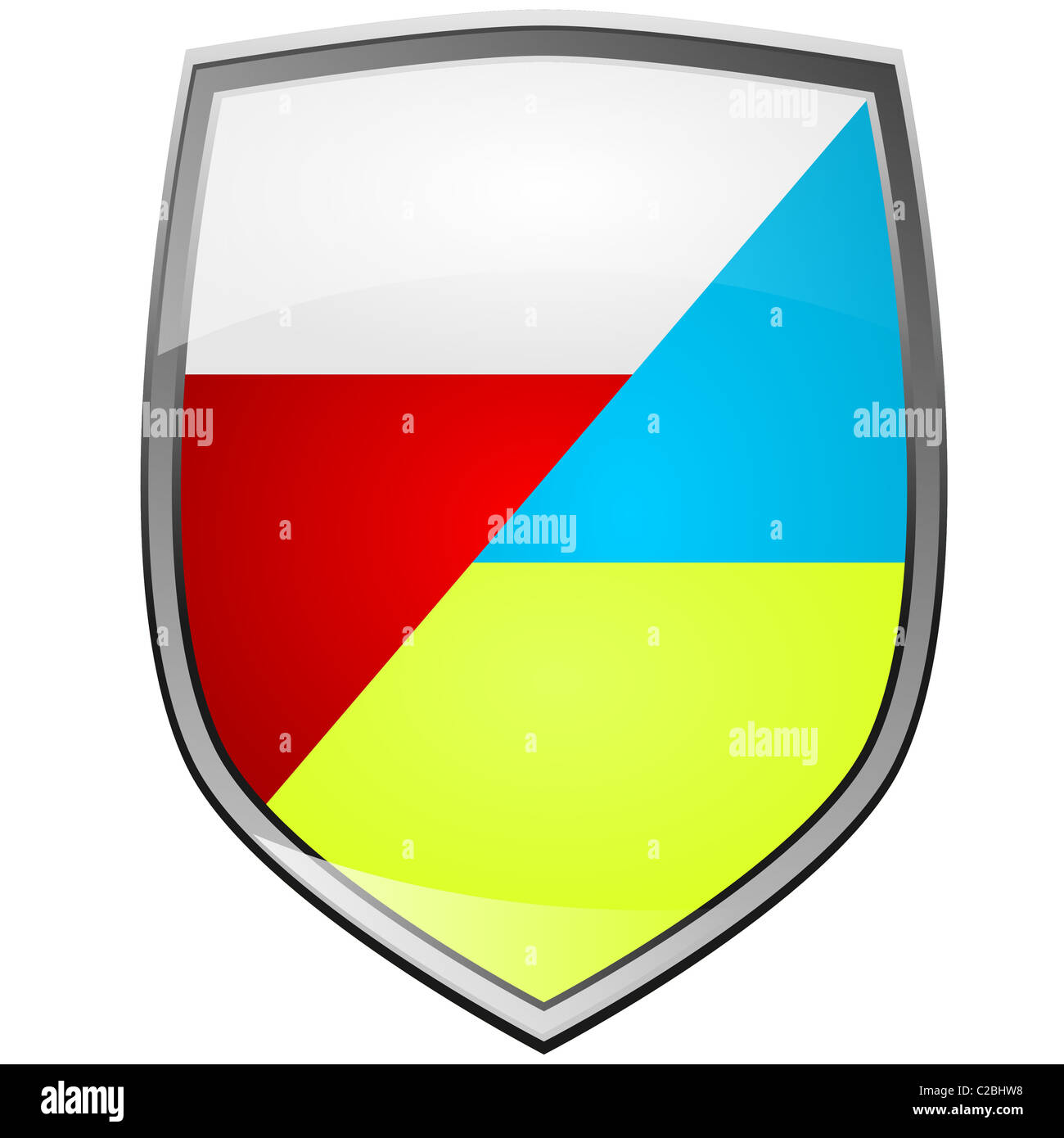 Protective shield with the flags of Poland and Ukraine, European soccer ...