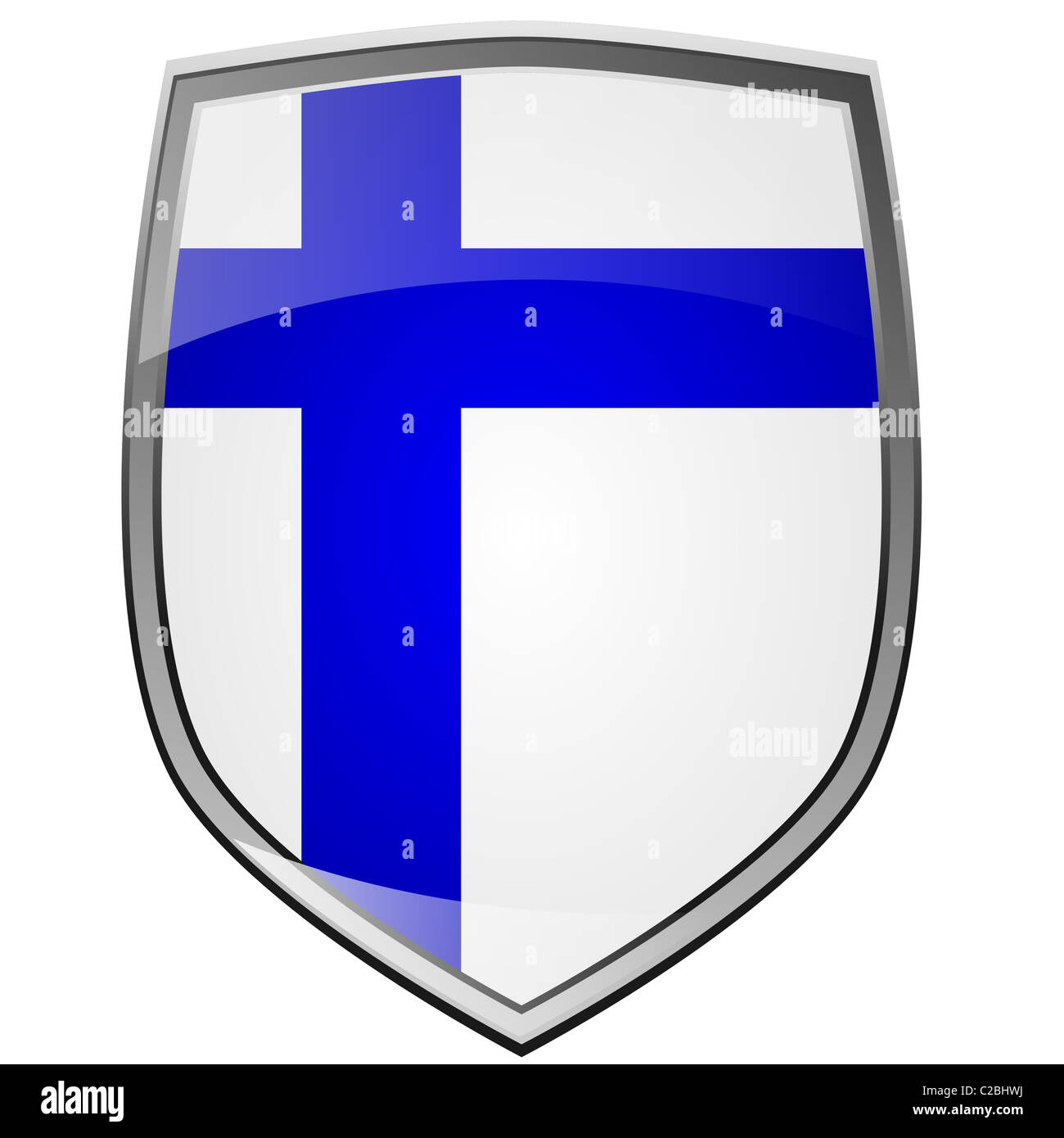 Protective shield with the flag of Finland Stock Photo - Alamy