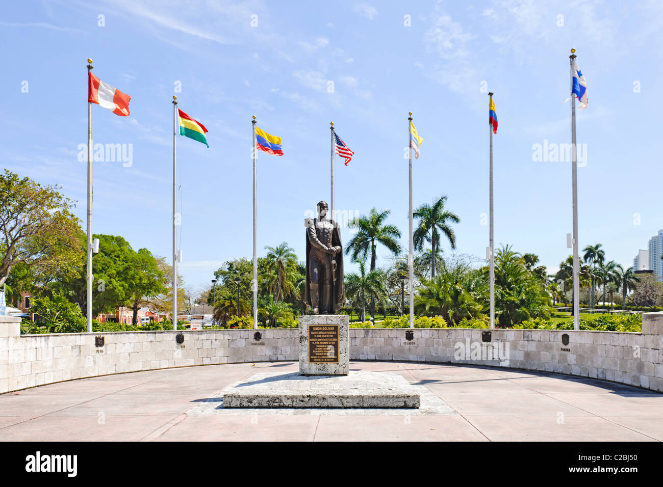 Simon Bolivar Statue, Miami Stock Photo - Alamy
