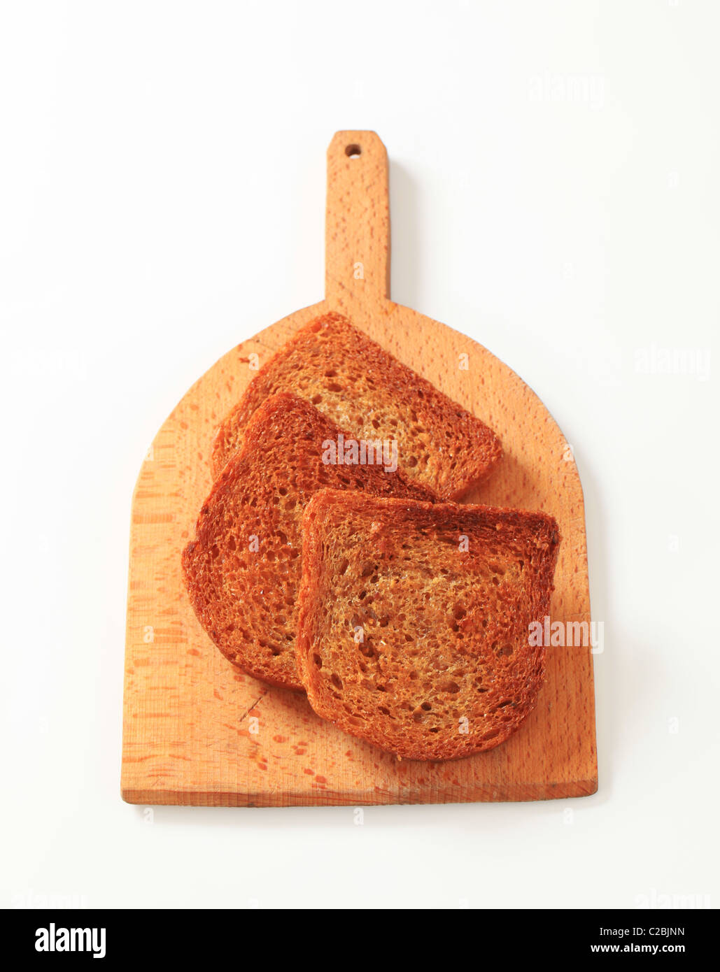 Slices of fried bread and fresh garlic Stock Photo - Alamy