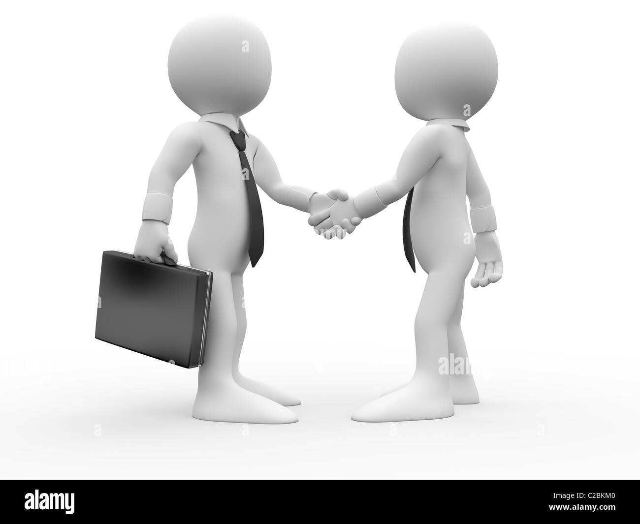 3D Human shaking their hands in agreement and have reached a business ...