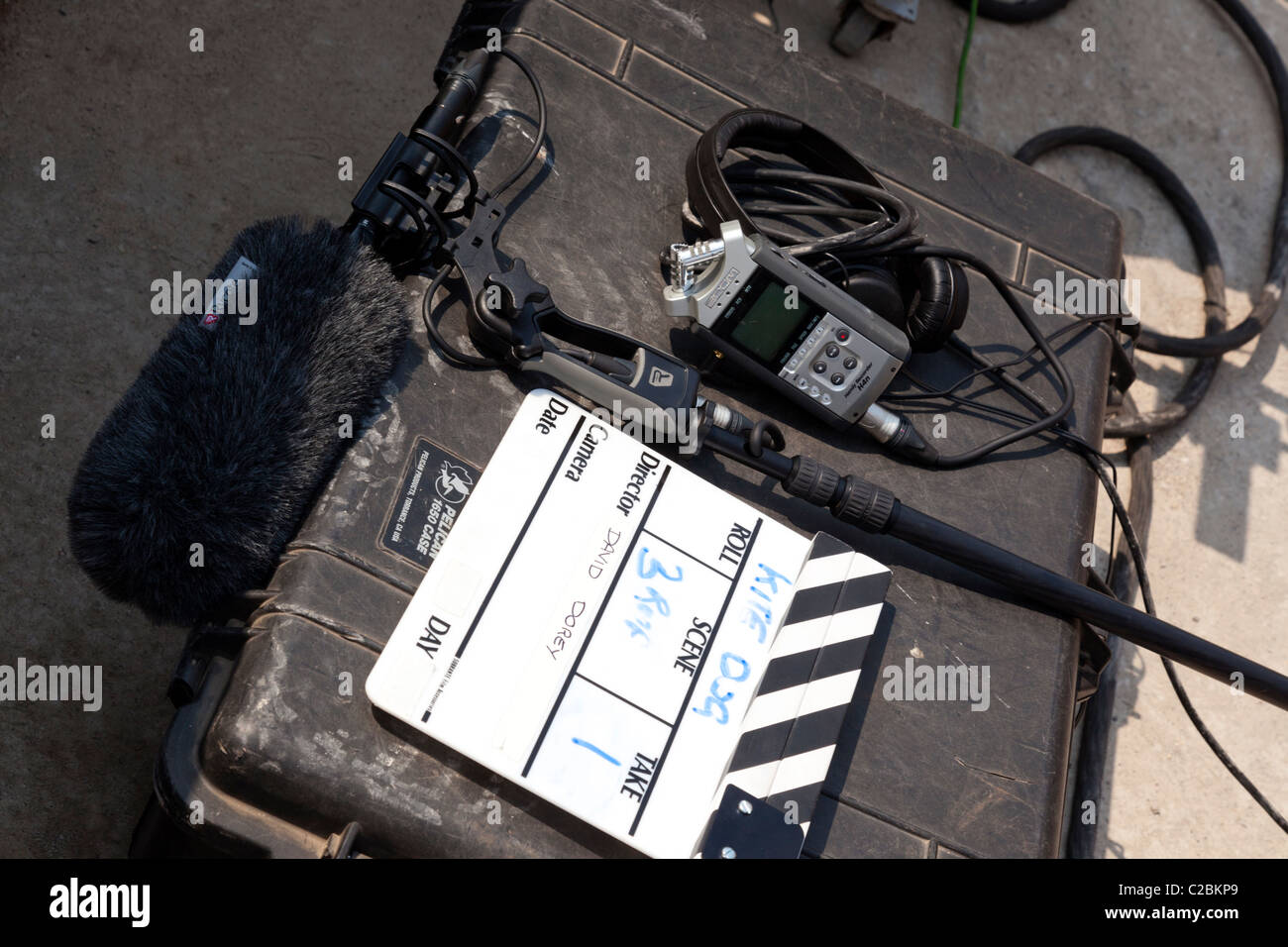 Filming equipment used on a location film shoot Stock Photo - Alamy