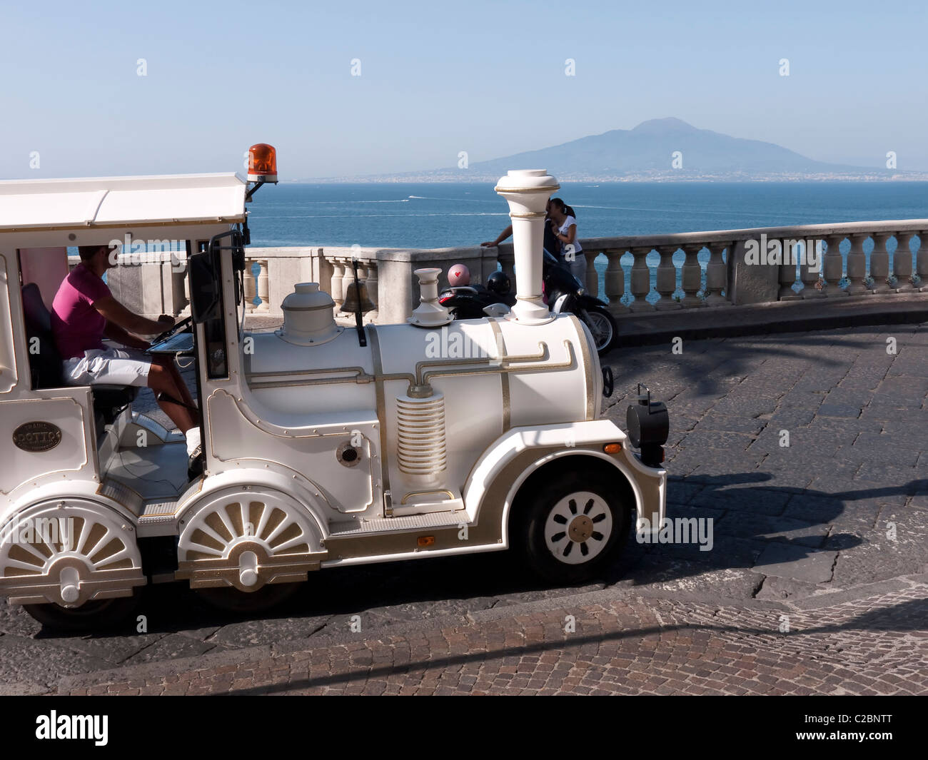 Tourist Train in Sorrento in the Bay of Naples, Campania Italy Stock ...