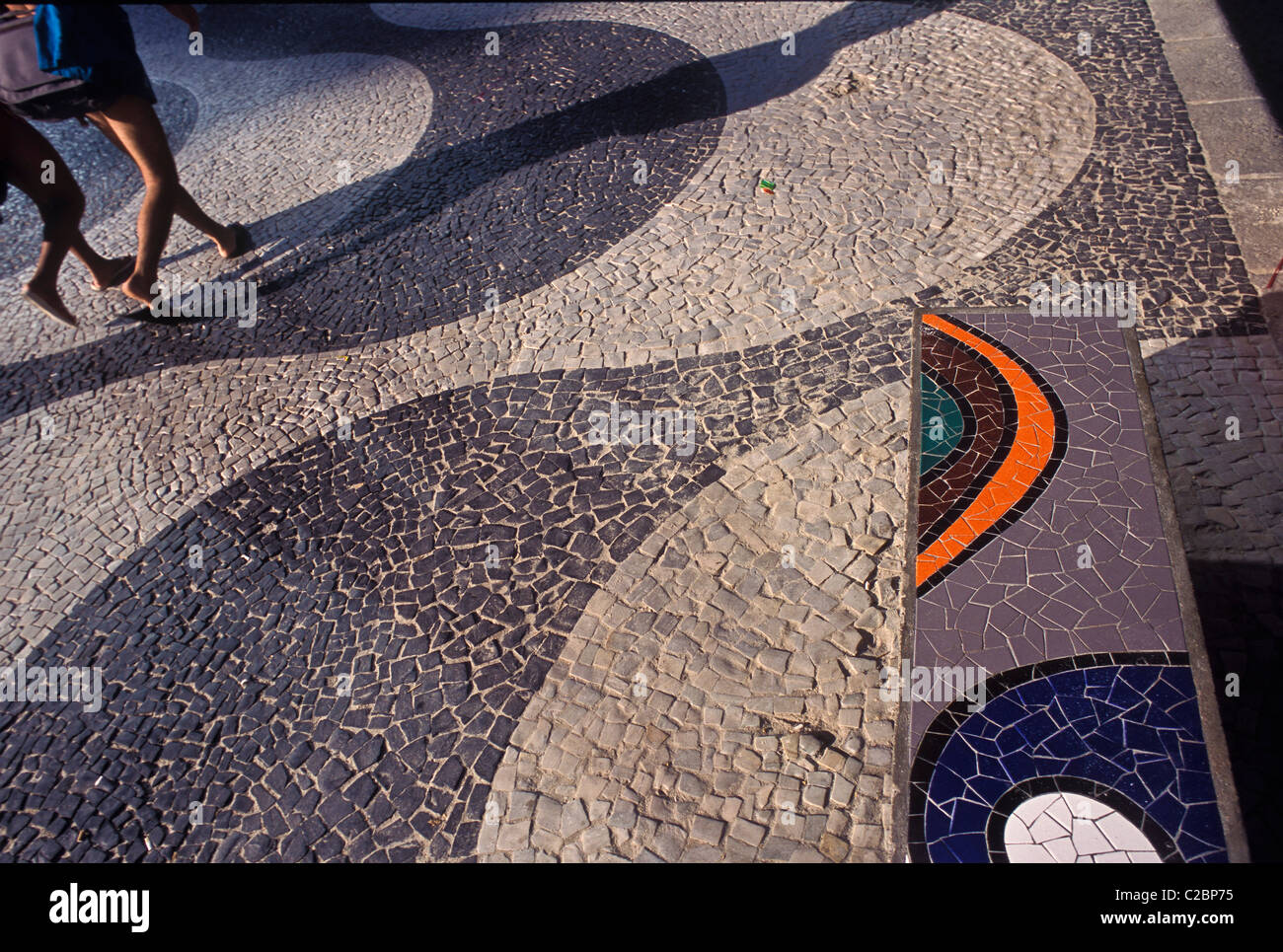 People walk at Copacabana promenade, Rio de Janeiro, Brazil Stock Photo ...