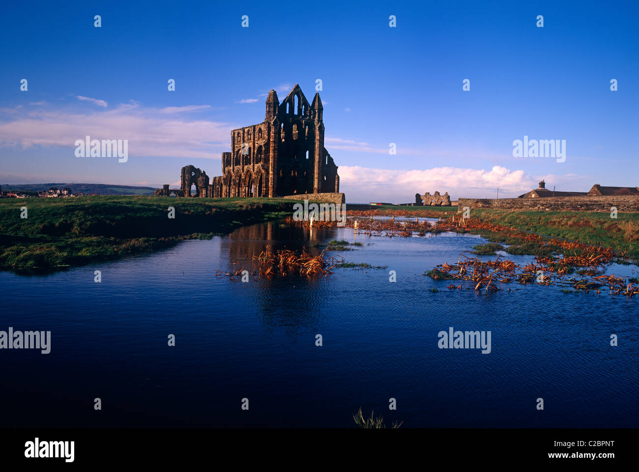 Whitby abbey in silhouette hi-res stock photography and images - Alamy