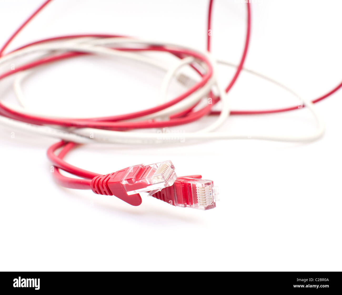 Ethernet Cables on White Background Stock Photo - Alamy