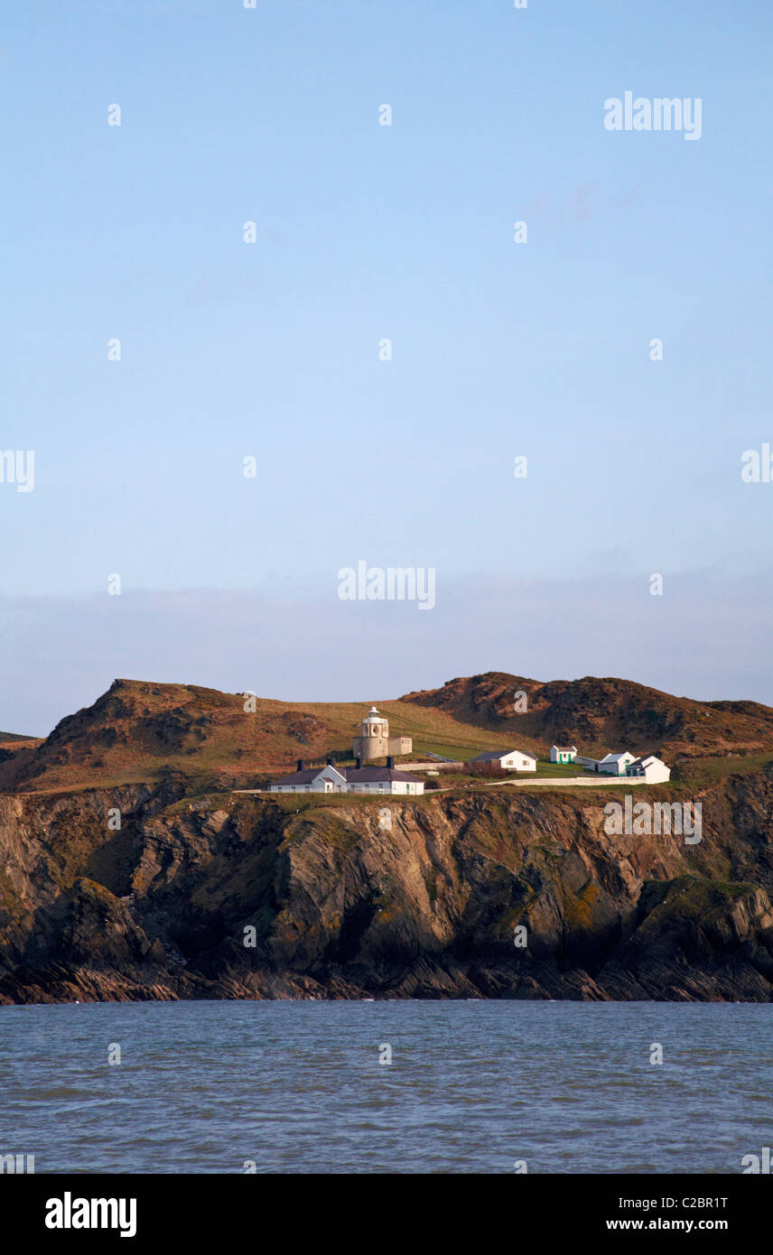 Bull Point lighthouse, Morthoe viewed from the sea in March Stock Photo ...