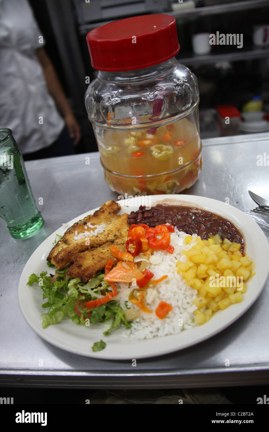 Traditional Costa Rican meal in the Central Market of San Jose, Costa ...