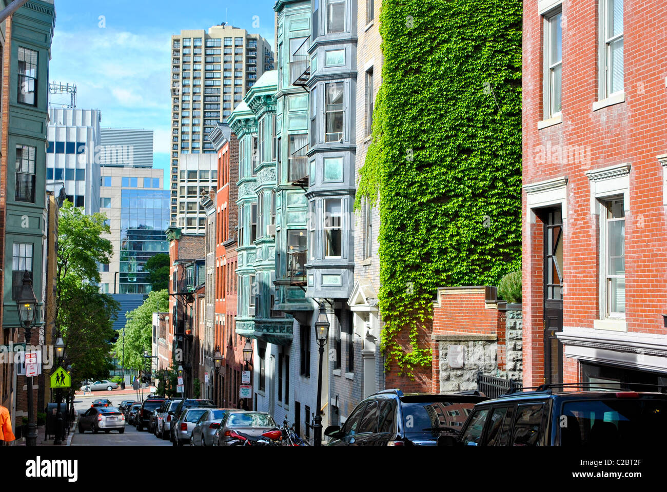 Beacon Hill street, Boston Stock Photo - Alamy