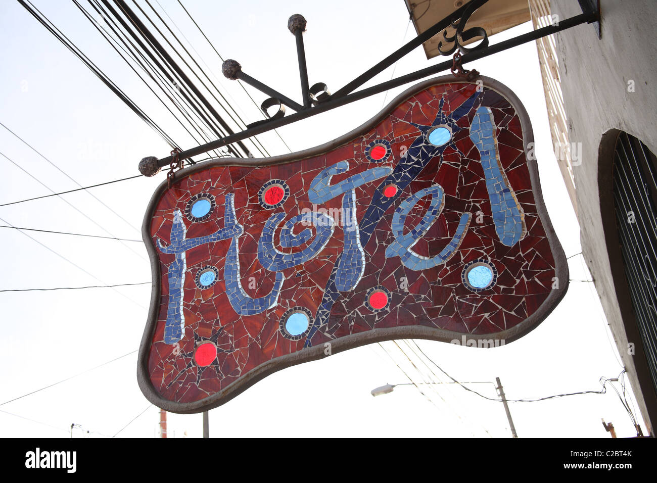 Artistic hotel sign Stock Photo - Alamy