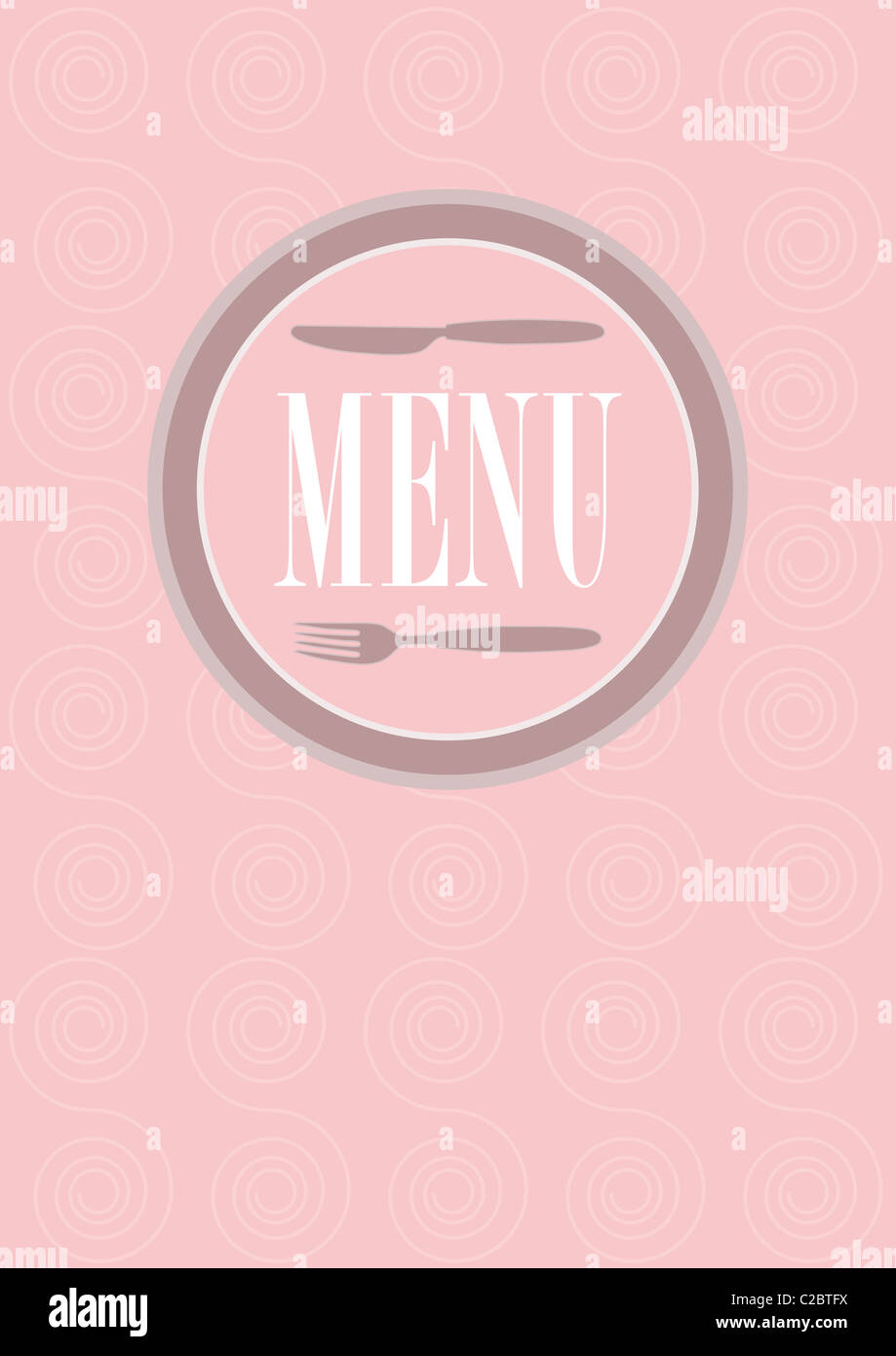 Menu Card Design - Menu Sign and Pattern in Shades of Pink Stock Photo ...