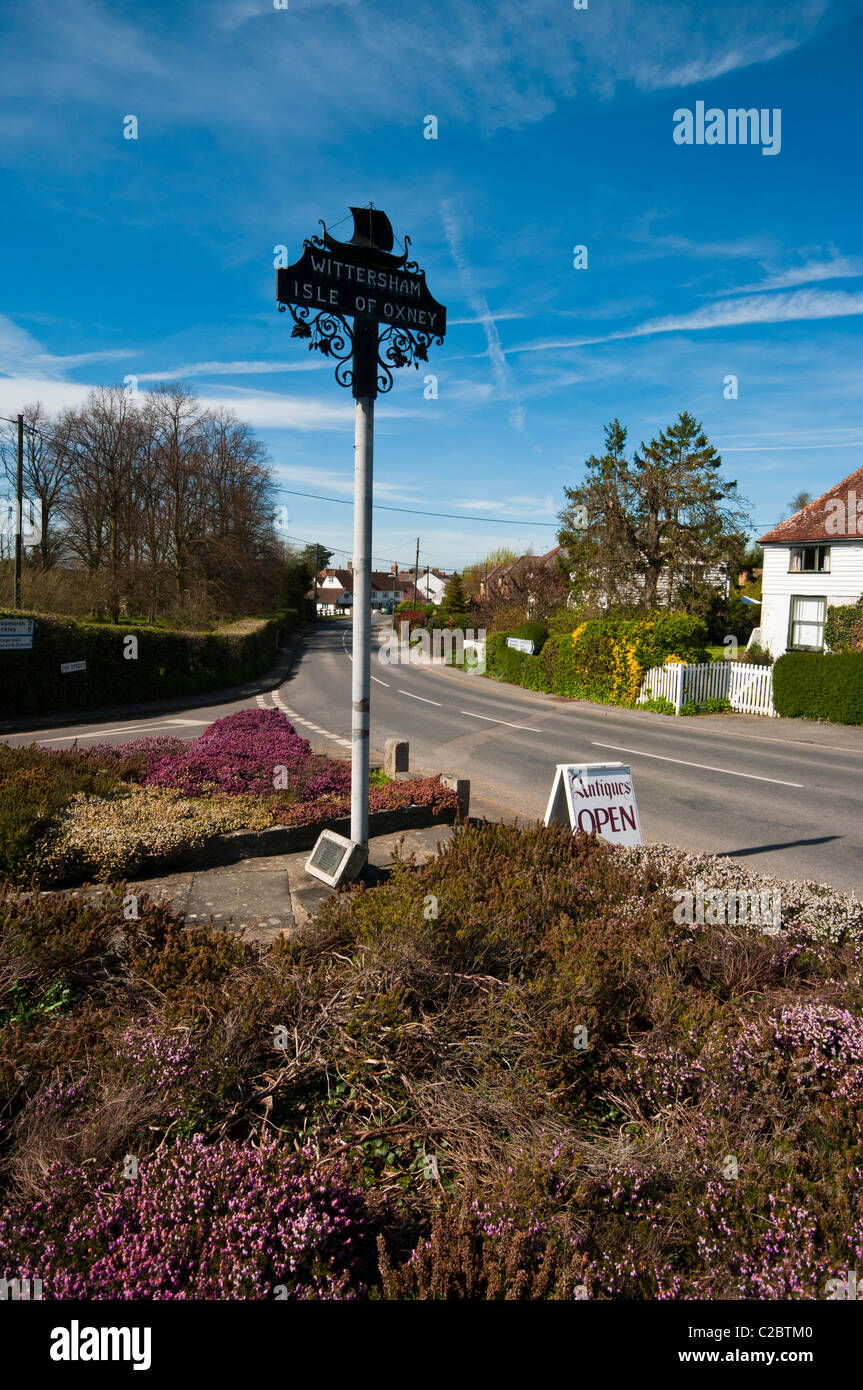 Village Sign Wittersham Kent England Stock Photo - Alamy