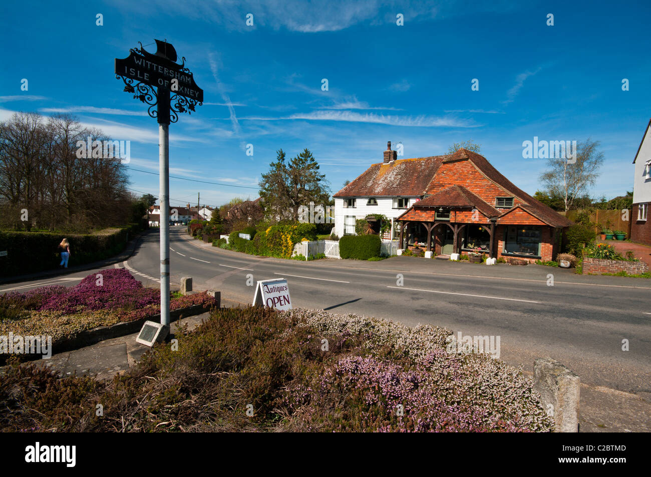 Village Sign Wittersham Kent England Stock Photo - Alamy