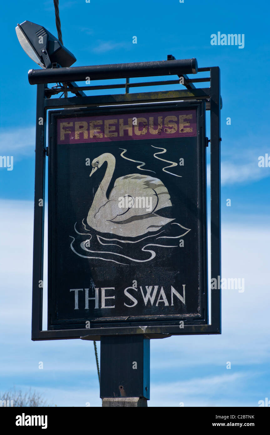 The Swan Pub Sign Wittersham Kent England uk Stock Photo - Alamy