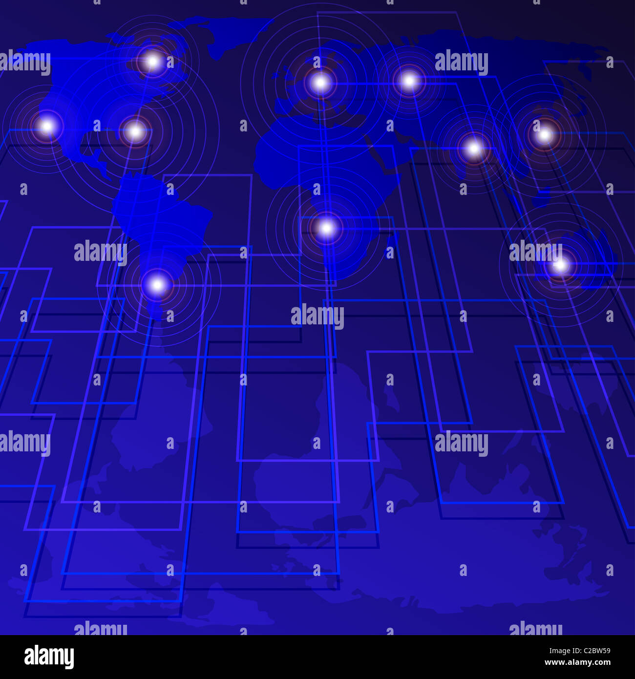 Fiber optic world map hi-res stock photography and images - Alamy